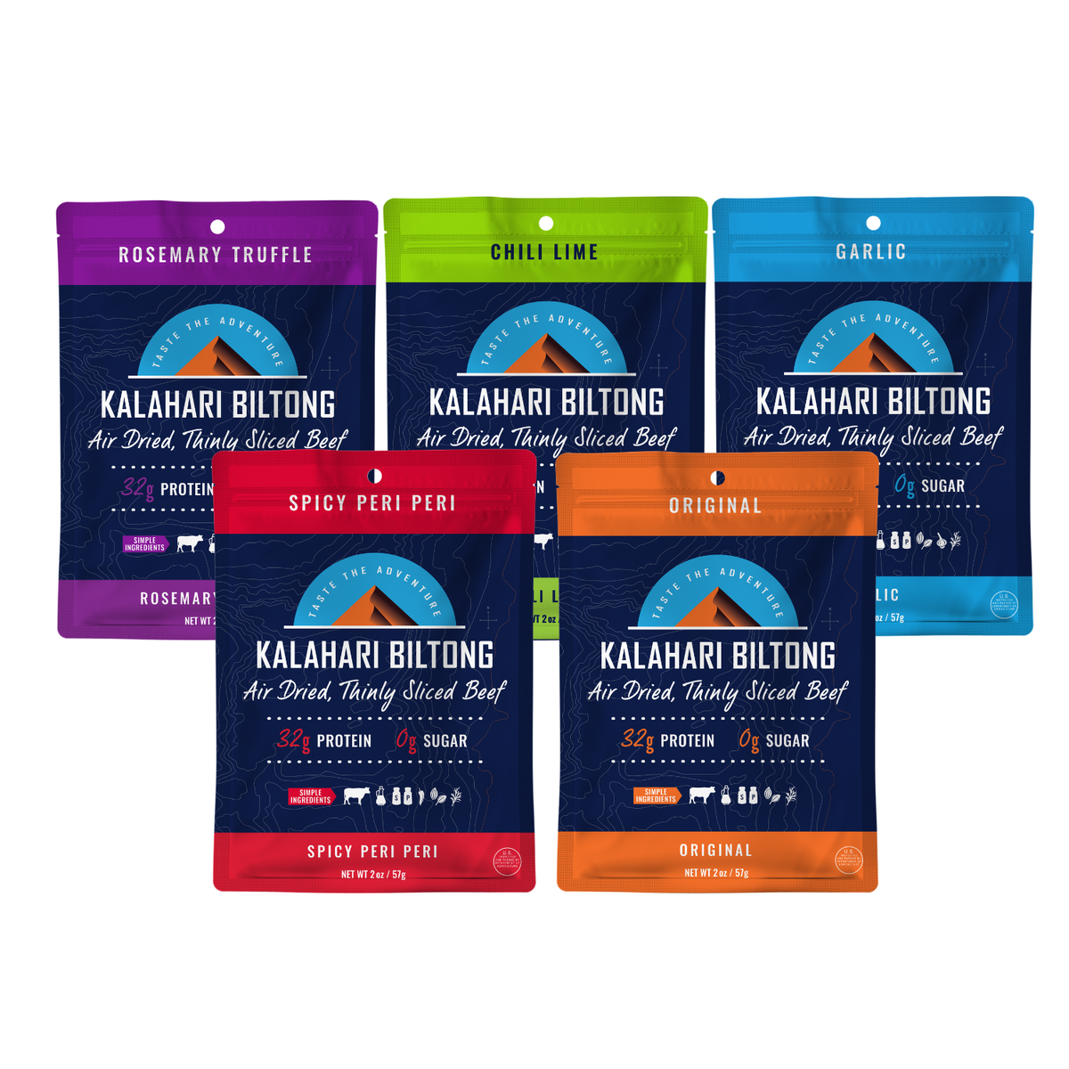 5 Flavors Biltong Variety Pack | Kalahari Snacks